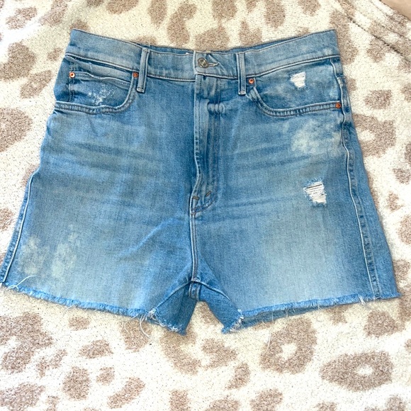 MOTHER | Shorts | Mother Superior High Waisted Smokin Short Fray ...